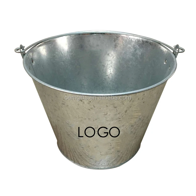 Unionpromo Customized 5qt Tin Metal Ice Bucket,Galvanized Iron Ice ...