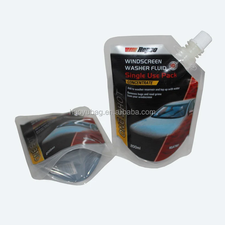Spouted Windscreen Cleaner Pouch,Stand-up Plastic Packaging Bag For Car ...