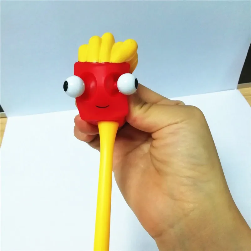 Custom 3d Eyes Popper French Fries Fast Food Pvc Ballpoint Pens - Buy ...