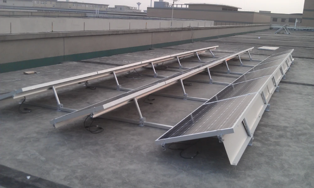 Flat Roof Solar Panel Base Structure - Adjustable & Durable