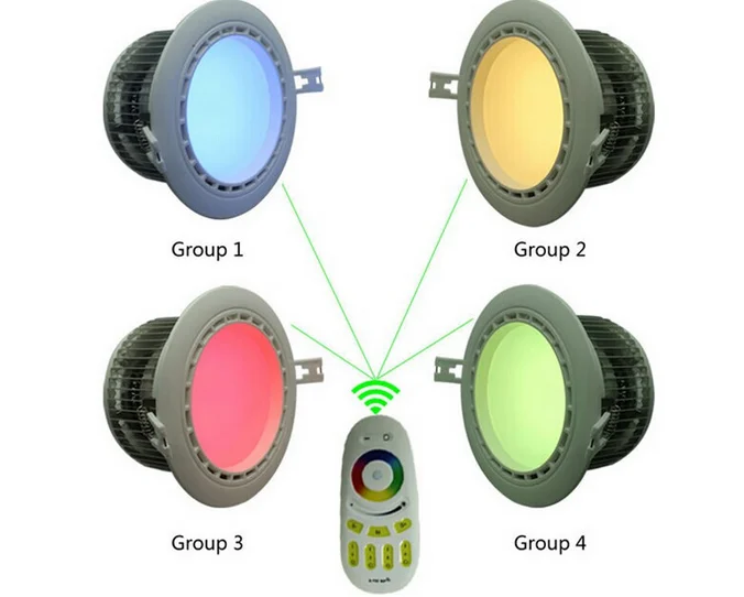 12w Indoor Wireless Led Rgb Downlight,2.4g Wifi 12w Full Color Change ...