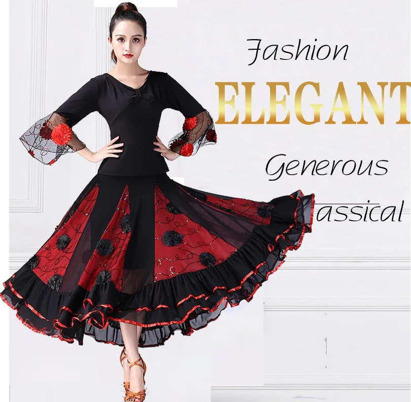 Flamenco Modern Dance Costume Competition Set Waltz Tango Smooth ...