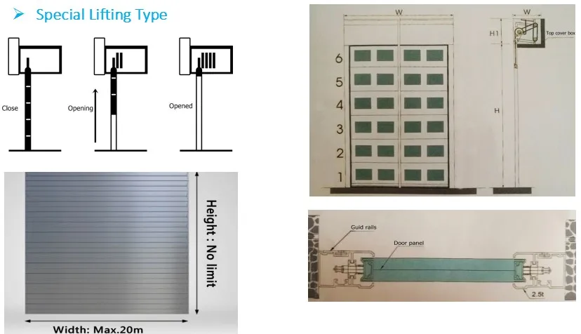 Steel Automatic Industrial Top Hanging Folding up Stacking Door for ...