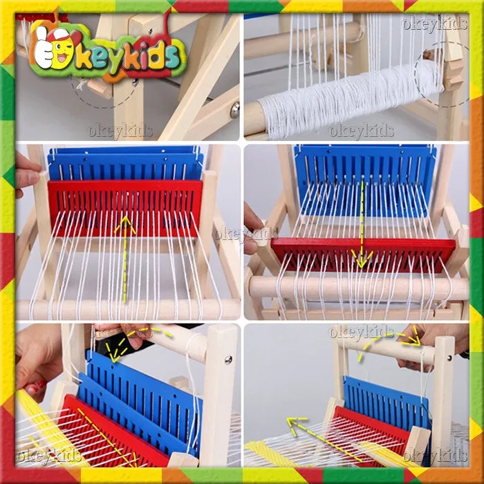 2016 Wholesale Kids Wooden Weaving Loom,Role Play Baby Wooden Weaving ...