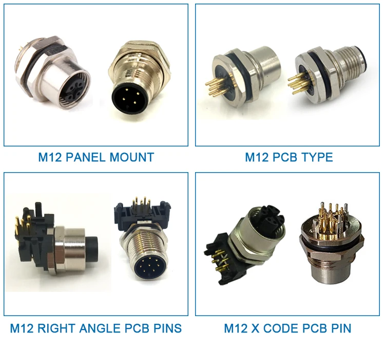 바인더 원형 커넥터 M12 남성 8p 직각 Pcb 유형 Iec 61076-2 101 전면 패널 마운트 공장 - Buy M12 ...