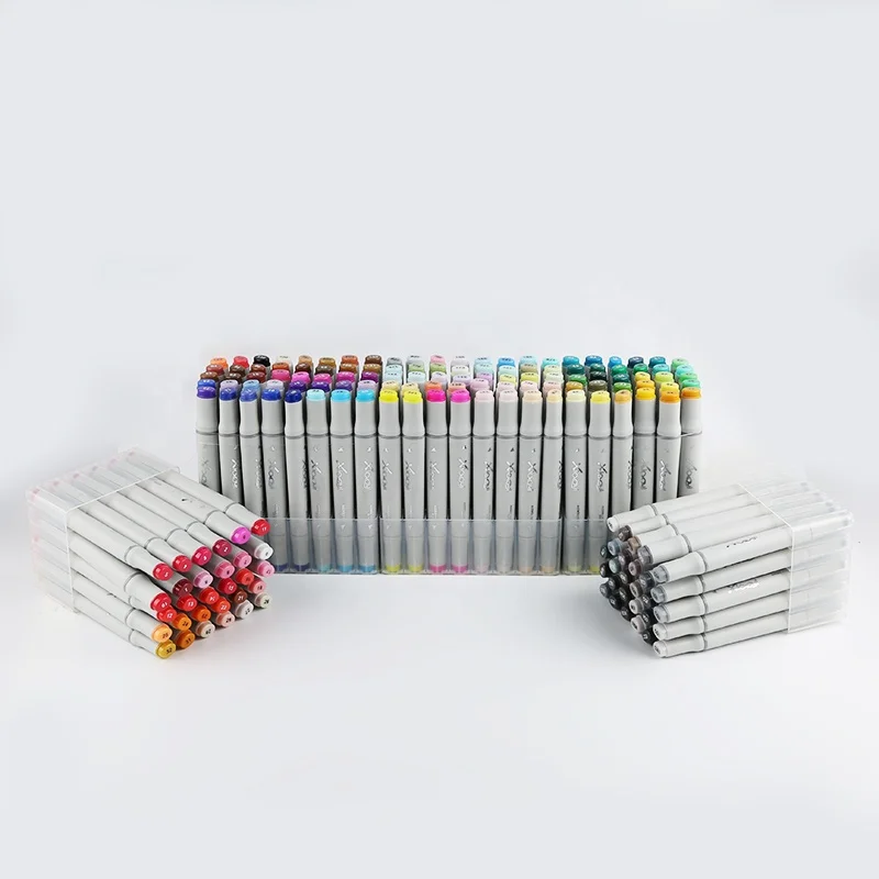 80 Colors Professional Dual Tip Double-ended Art Marker Set 168 Colors ...
