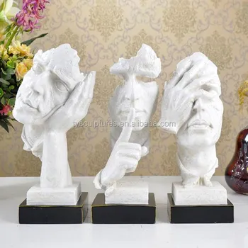 Creative Famous Marble Abstract Head Bust Statue Stone No Listening ...
