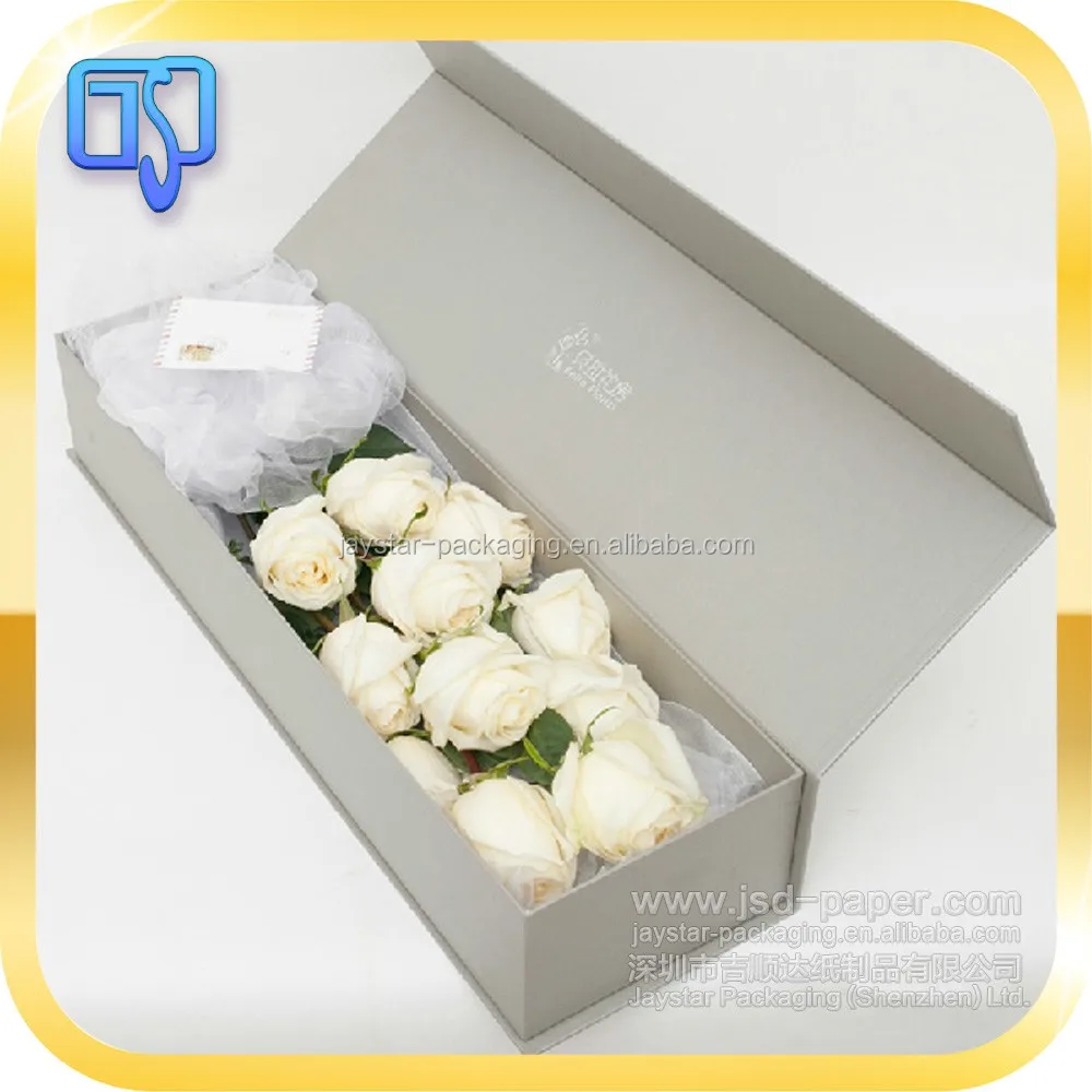Big Fresh Rose Flower Box Luxury Long Gift Box Packaging For Flower ...