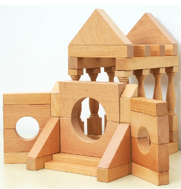 111pcs Wooden Building Blocks - Natural, Smooth, and Durable