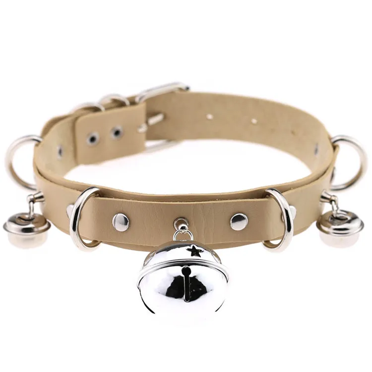 New Womens Adult Collar Pu Choker Sexy Small Bell Leather Slave Collar ...