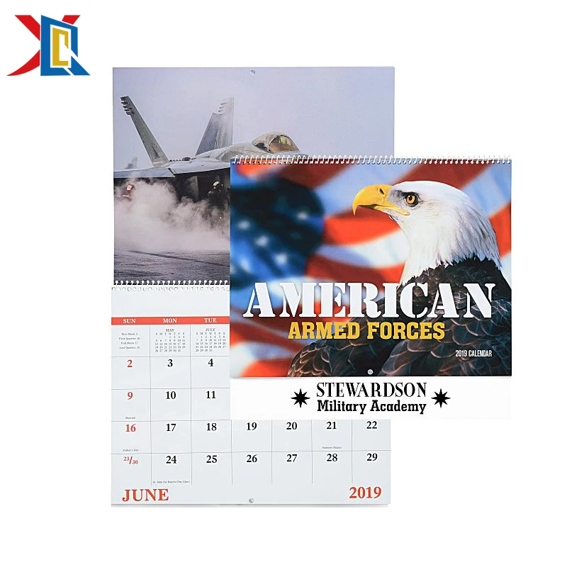 Creative Spiral Binding Wall Calendar Printing With Hanging Loop Staple ...