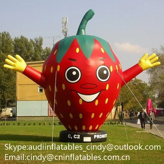 6m hohe aufblasbare erdbeere modell werbung aufblasbare obst für ...