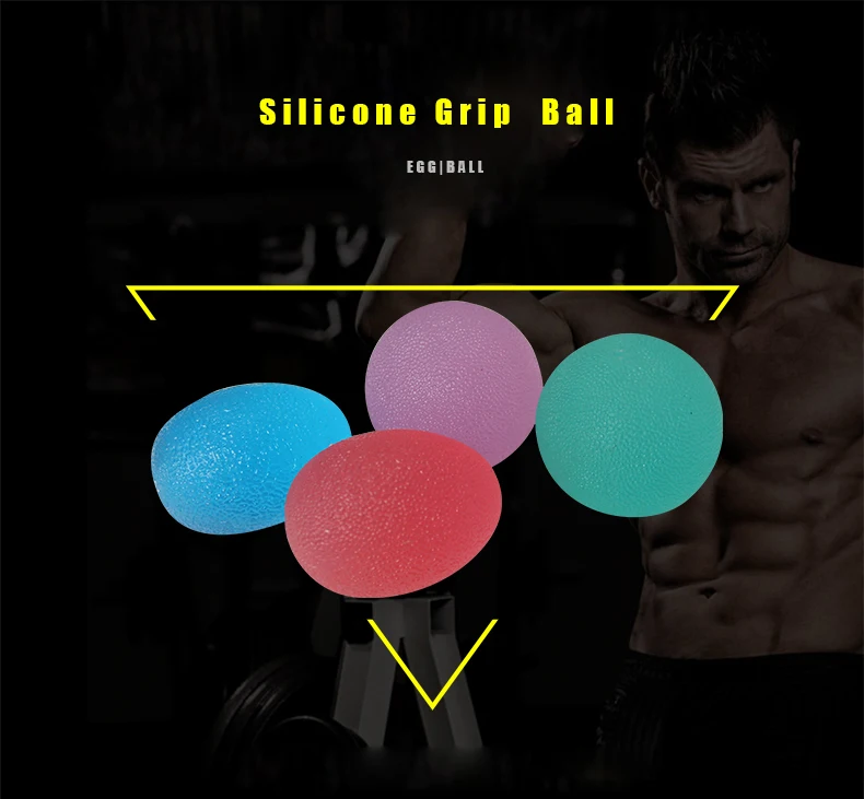 Silicone Grip Ball Massage Hand Gripper Strength Finger Exercise ...