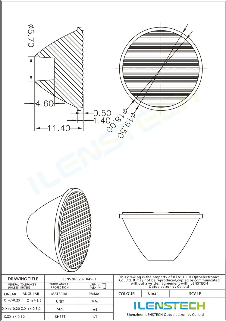 Ilenstech 10x45 20mm Diameter Oval Spot Wall Wash Led Lens 3030 - Buy ...