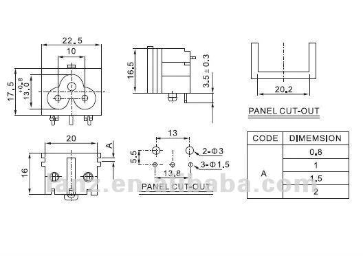 Lanzmfg Ac Power Socket Iec 60320 C6 With Pcb Pin Terminal Industrial 3 ...