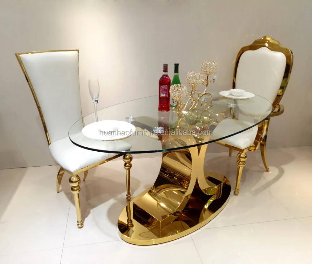 Wholesale Modern Dining Room Furniture Oval Glass Top Metal One Leg ...