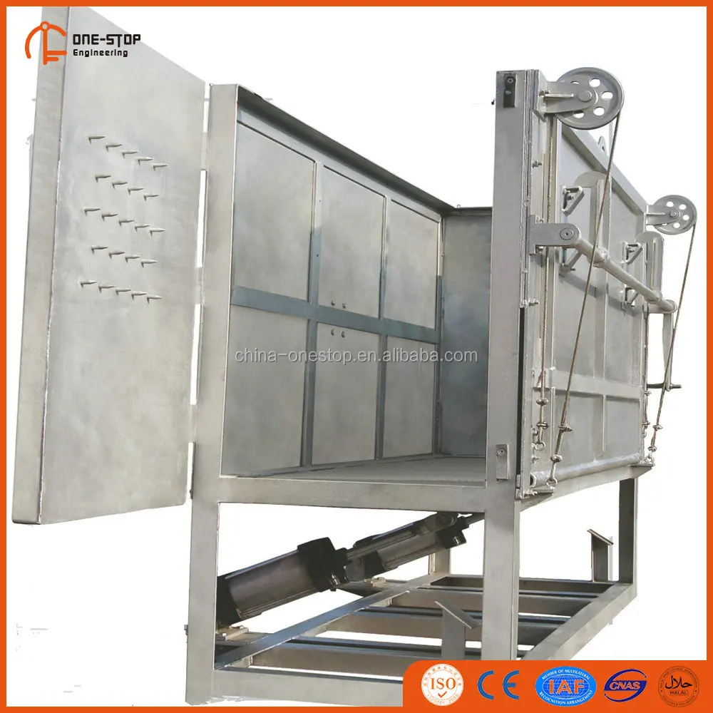 Halal Ritual Cattle Rotary Slaughter Killing Box For Cattle Slaughter ...