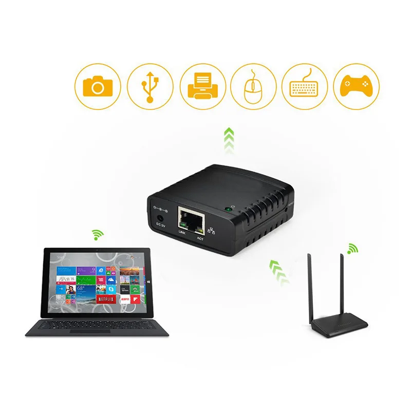 1000Mbps Network Wireless USB Print Server,multiple function usb ...