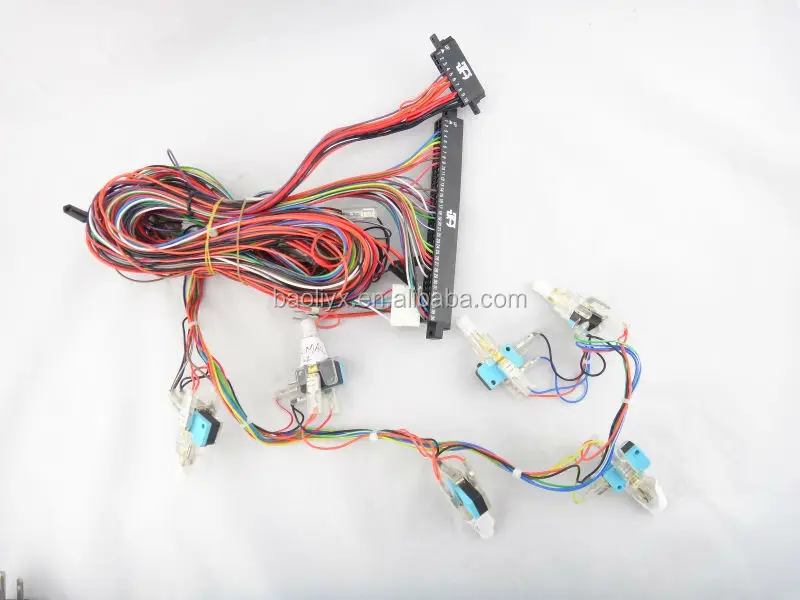 36/10pin Custom Wire Harness With Push Button For Arcade Game Machine ...