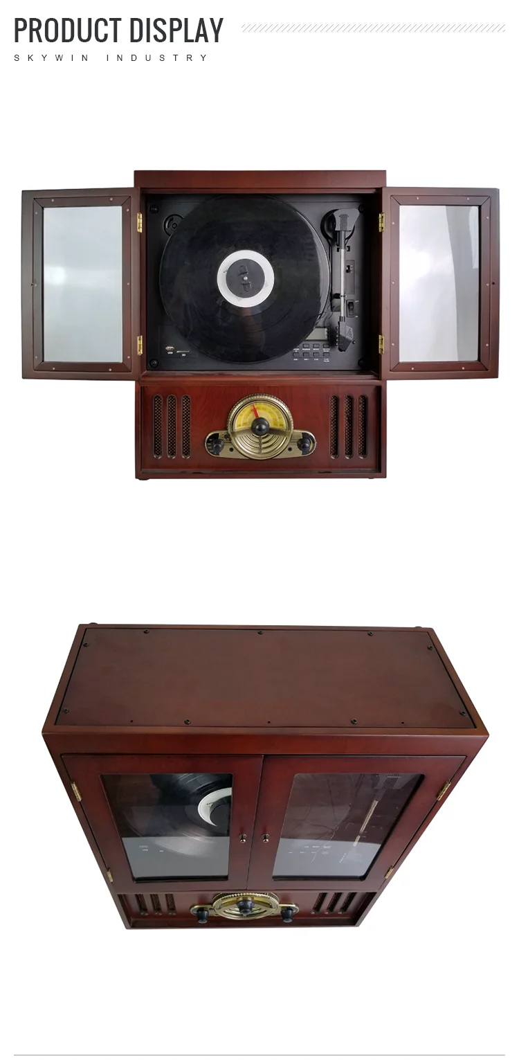 Antique Solid Wood Vinyl Records Turntable Player Lp Records Player ...
