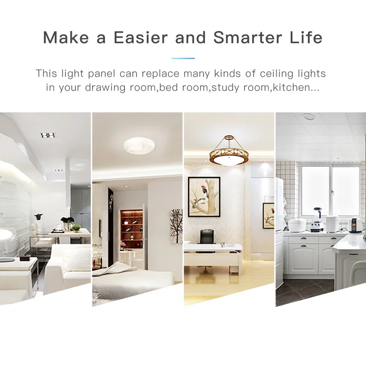 Linptech Led Light Panel Kit 44w Smart Frameless 2.4g Big Round Led Two ...