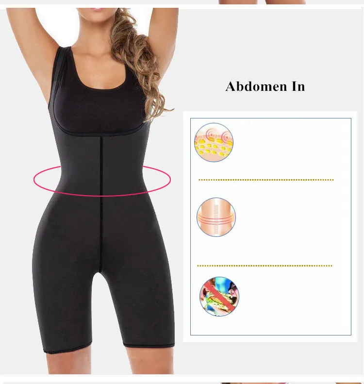 Women Bodysuit Shapewear Full Body Shaper Weight Loss Sauna Suit ...