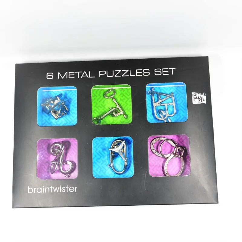 High Quality 6pcs Metal Wire Puzzle Iq Interlocking Educational Toys ...