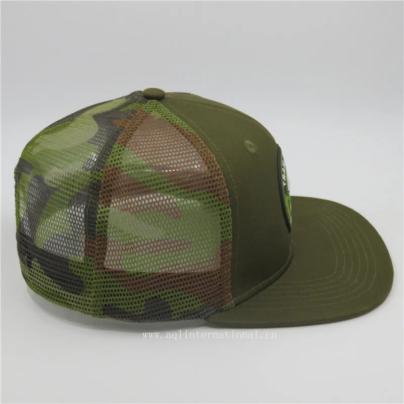 Oem Custom Camo Mesh Snapback Hats 6 Panel Flat Brim Trucker Hat - Buy Custom Camo Mesh Snapback ...