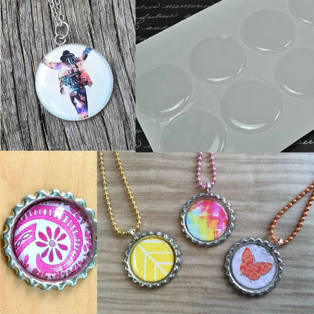 Round Clear Epoxy Stickers 1 Inch Transparent Epoxy Resin Stickers ...