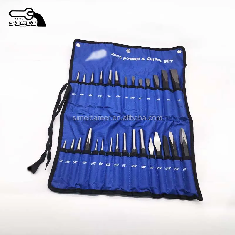 29-piece Punch & Chisel Set With Rolling Storage Pouch Package - Buy ...