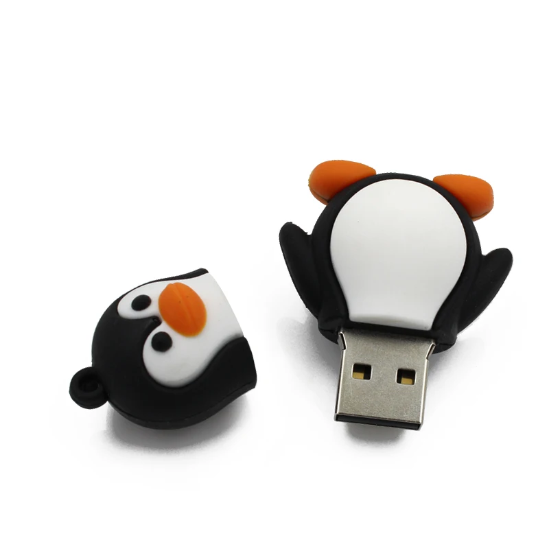 Cartoon Character Animal Pen Drive 2.0 Pvc Usb Penguin Animal Shape Usb ...