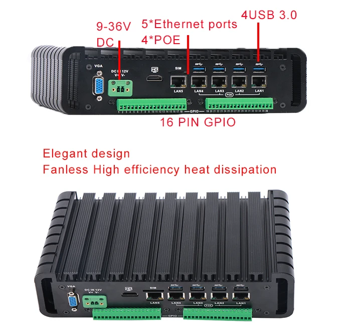 Poe Network Appliance Industrial Fanless Embedded Box Pc X86 - Buy ...