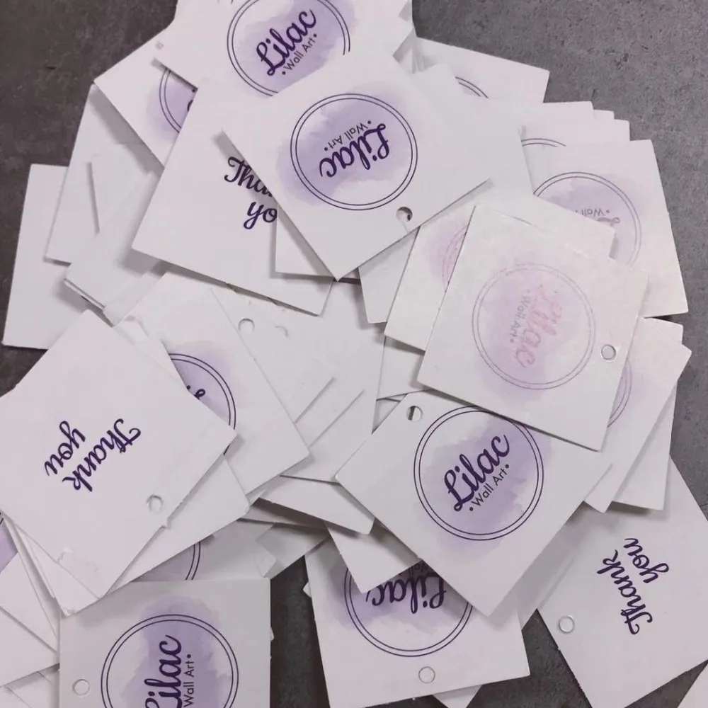 Custom Garments Recycled Clothing Paper Hang Tag Elastic Loops Label ...