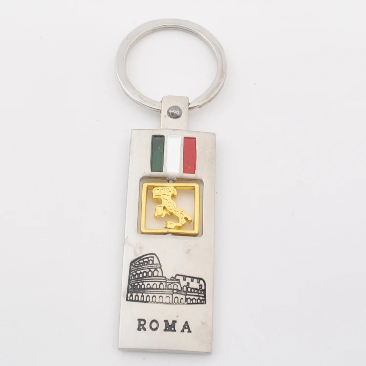 Unique Key Shaped Italia Roma Dice Spinning Keychain Souvenir - Buy Key ...
