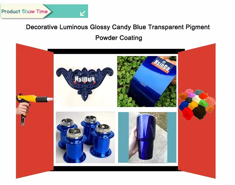 Decorative Luminous Glossy Translucent Candy Blue Transparent Powder ...