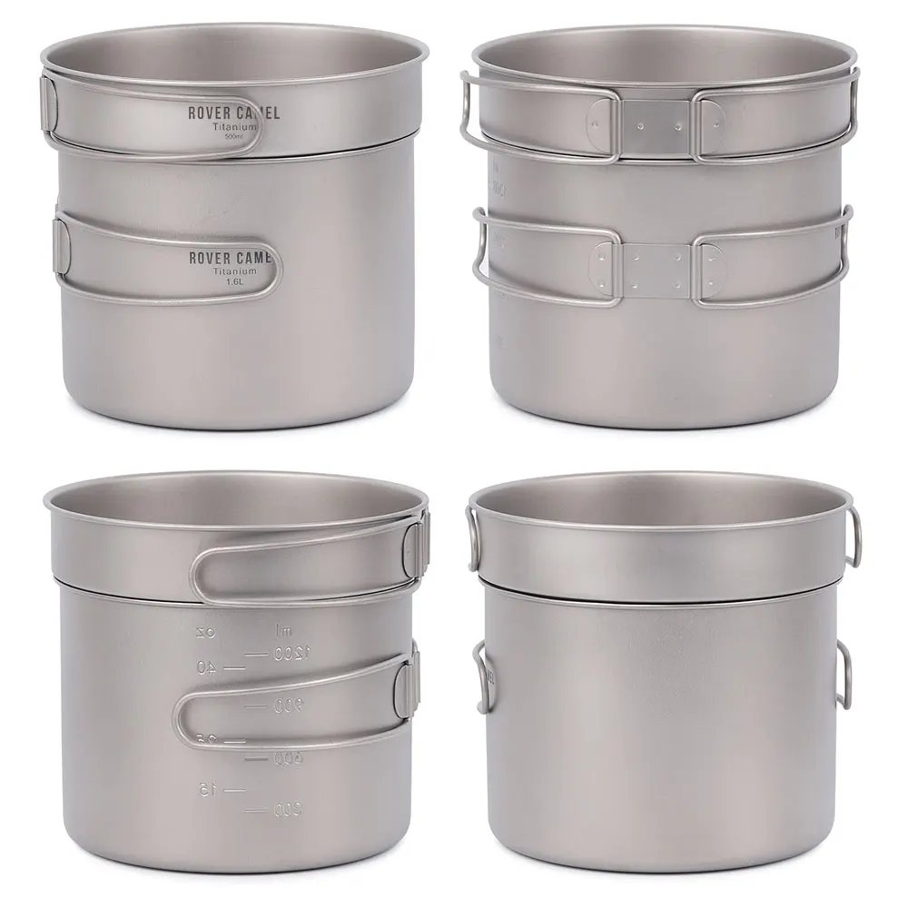 1600ml Titanium Pot - Lightweight Outdoor Camping Cookware