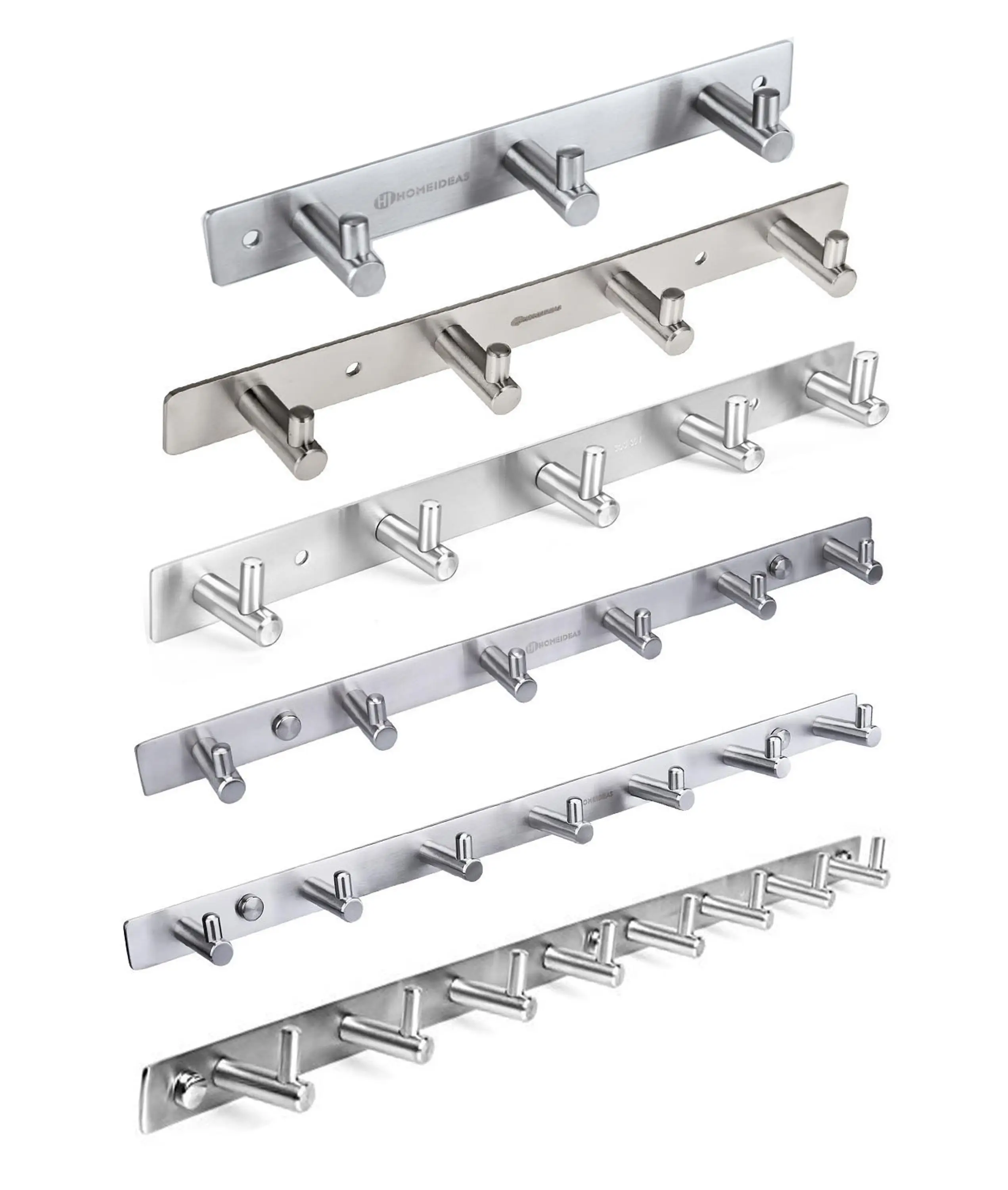 6hooks 19inch Stainless Steel Heavy Duty Wall Mount Cloth Towel Coat ...