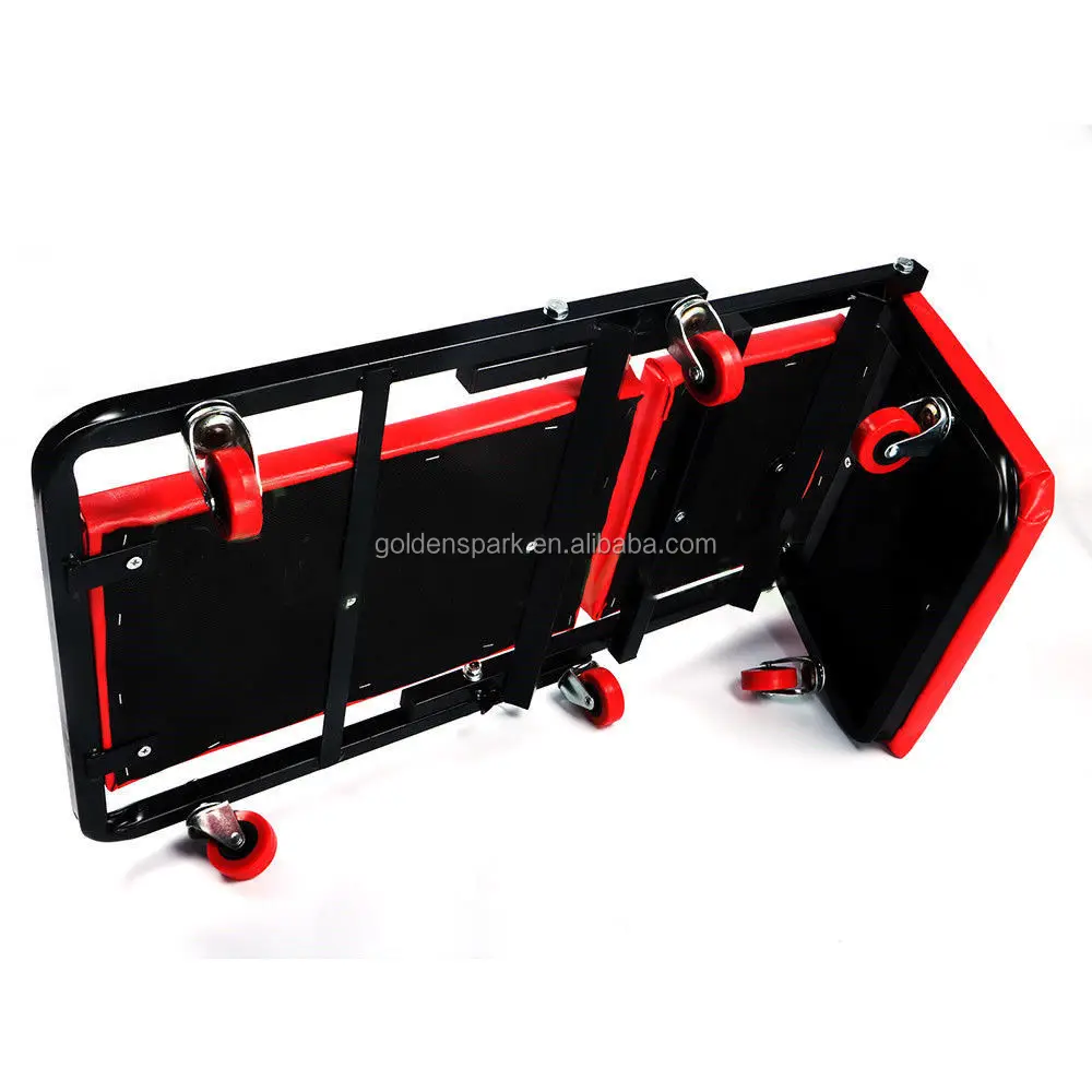 2 In 1 Mechanics Garage Car Workshop Folding Creeper Wheeled Stool Seat ...
