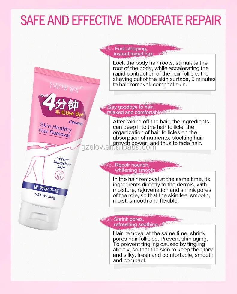 80g Painless Body Hair Removal Cream 4mins Fast Remove Hair Cream ...