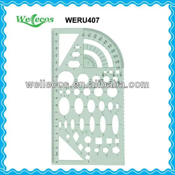 Plastic Drawing Template Ruler for Students - Wellecos