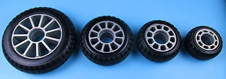 5 Inch 125mm Black Elastic Rubber Industry Wheels (aluminium Rim) - Buy ...