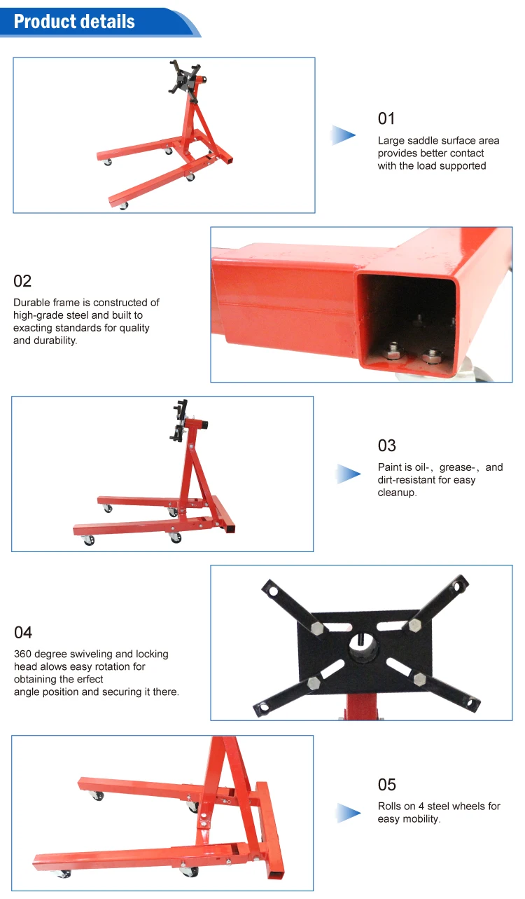 2000LBS Capacity Rotating Mobile Heavy Duty Engine Stand
