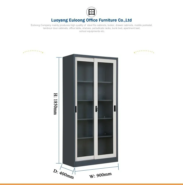 Steel Almirah Cupboard Design - Slide Glass Door & Adjustable