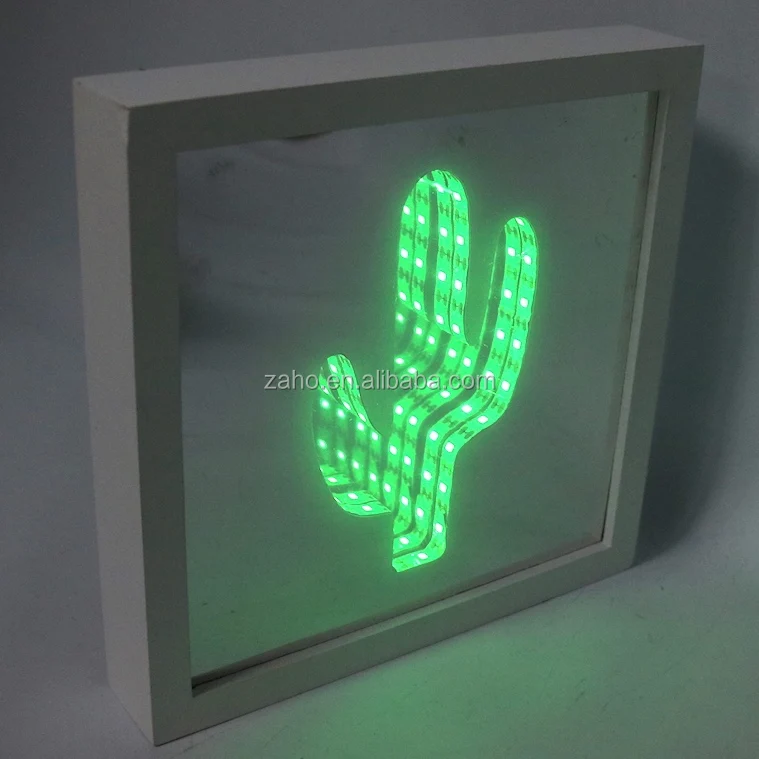 Mdf Frame Flamingo Design Table Display Wall Hanging Mirror Led Light ...