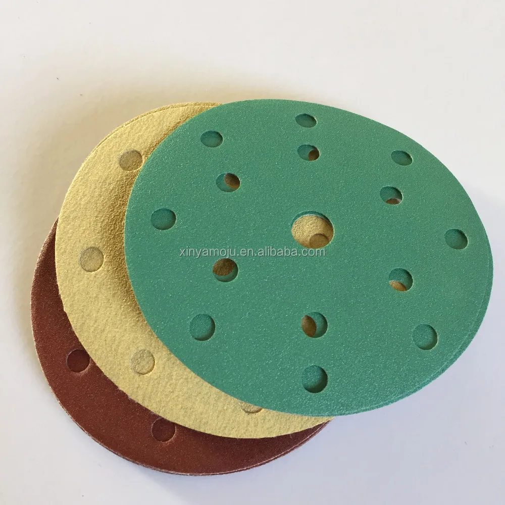 150mm Hook And Loop Green Film Backing Sanding Discs - Buy Sanding ...