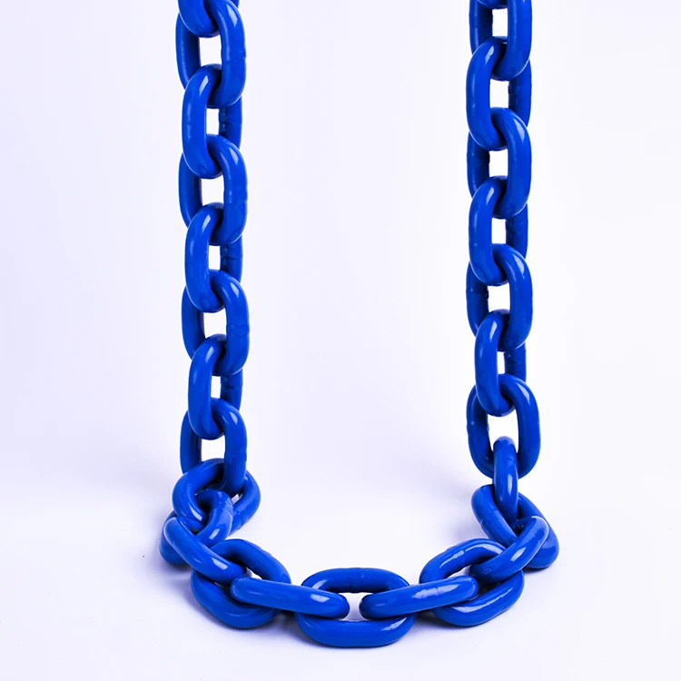 G100 Blue Powder Coated Welded Alloy Steel Chains for Lifting