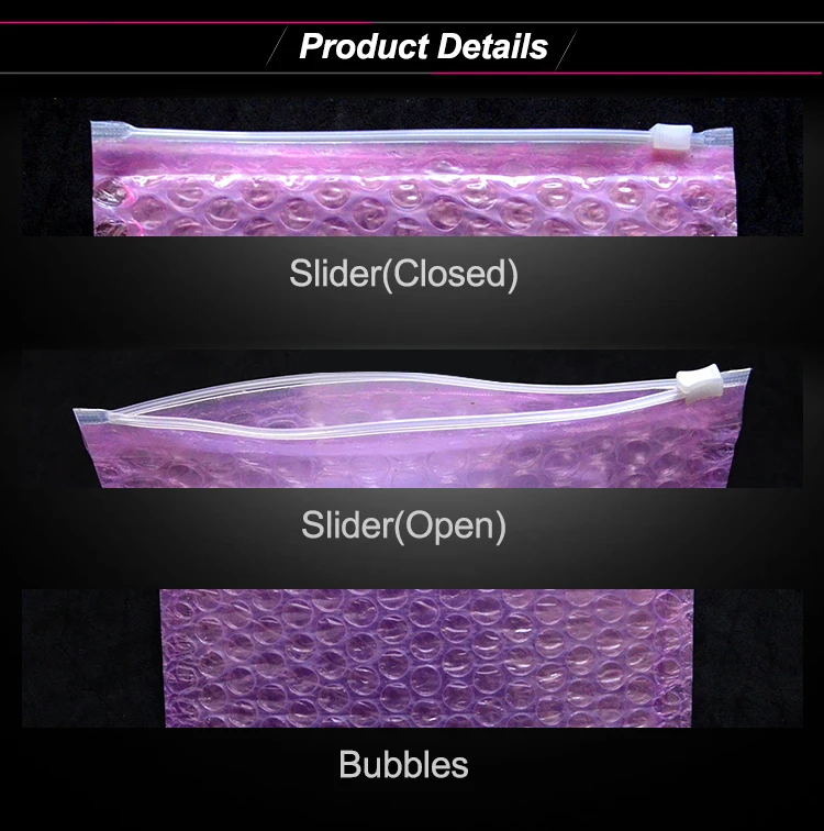 Customized With Custom Slider Bubble Bag,High Quality Bubble Zipper ...