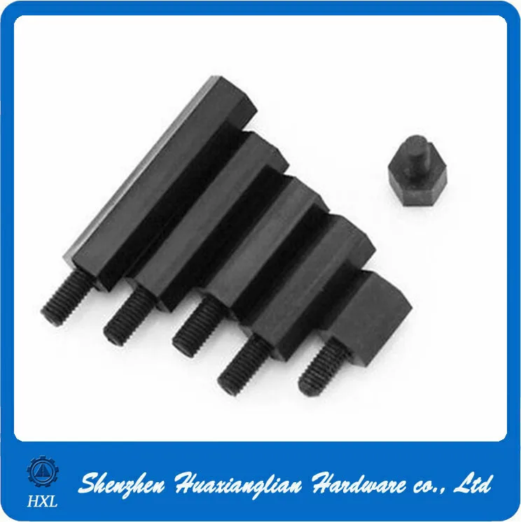 Black Pcb Nylon Plastic Hexagon Male and Female Threaded Standoff ...