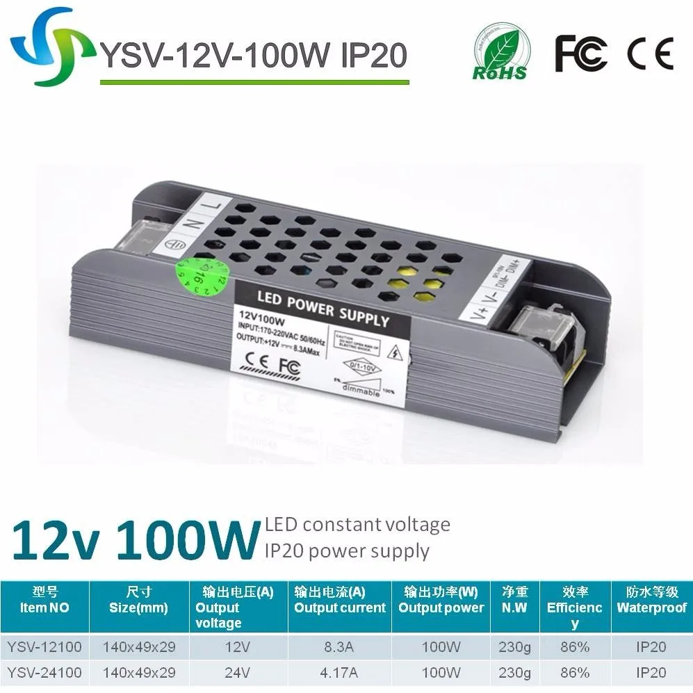 Ysd Factory Price 12v 100w Indoor Ip20 Led Lighting Strip Indoor Home ...