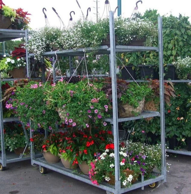 High Quality Flower Pot Trolley,Wooden Plant Transport Trolley,Plant ...